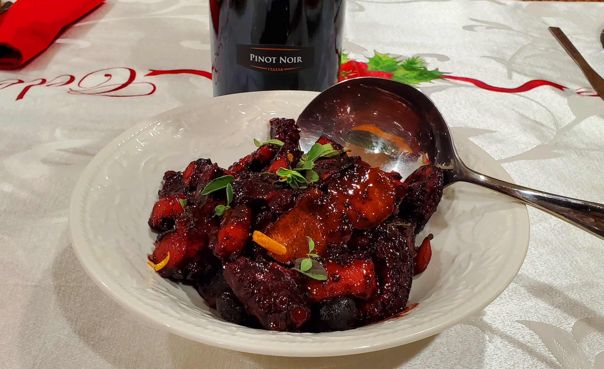 Red Wine Braised Octopus with Citrus Honey Glaze - Chef Franco Lania